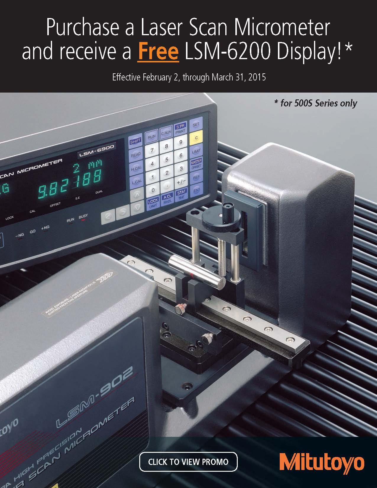 Mitutoyo Laser Scan Micrometer Promotion - CrossCo