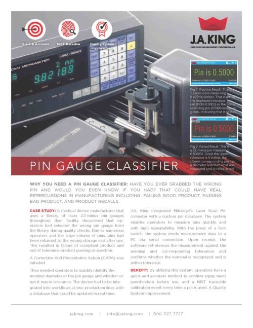 J.A. King Engineering: Pin Gage Classifier - CrossCo
