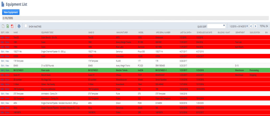 Find Drift Charts For Equipment In GageSuite - CrossCo