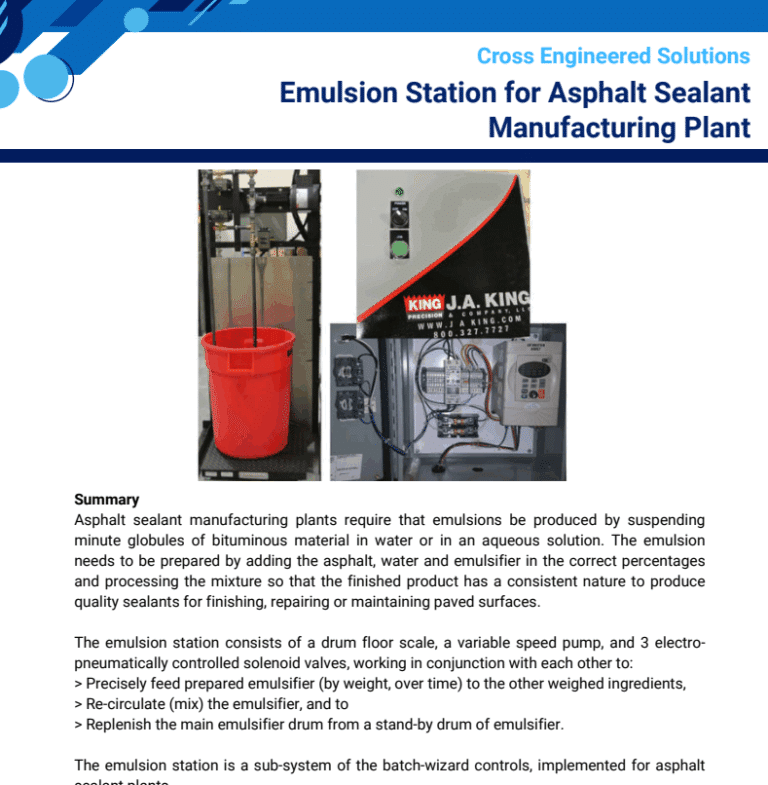 Automated Asphalt Emulsion System | Cross Batch Wizard